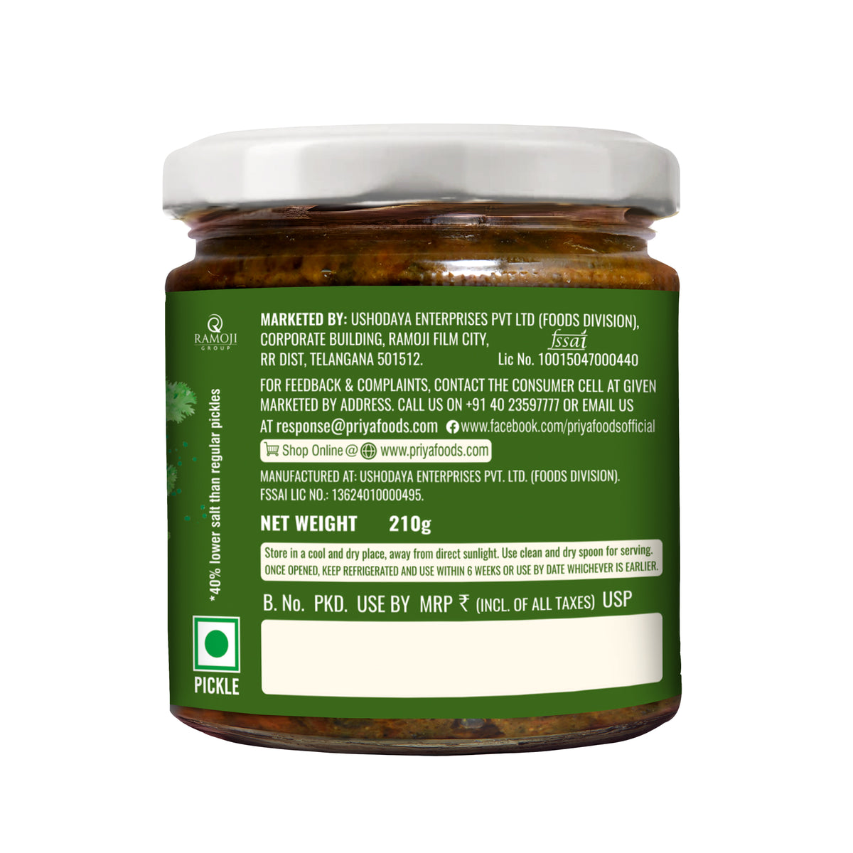 Low Salt Coriander Leaves Pickle 200g