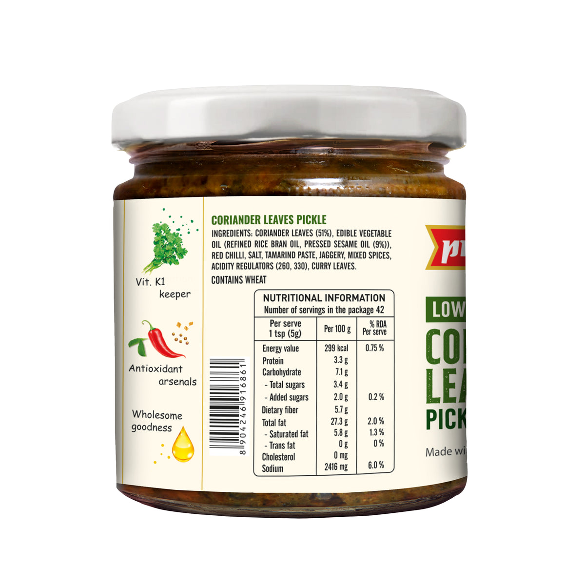 Low Salt Coriander Leaves Pickle 200g